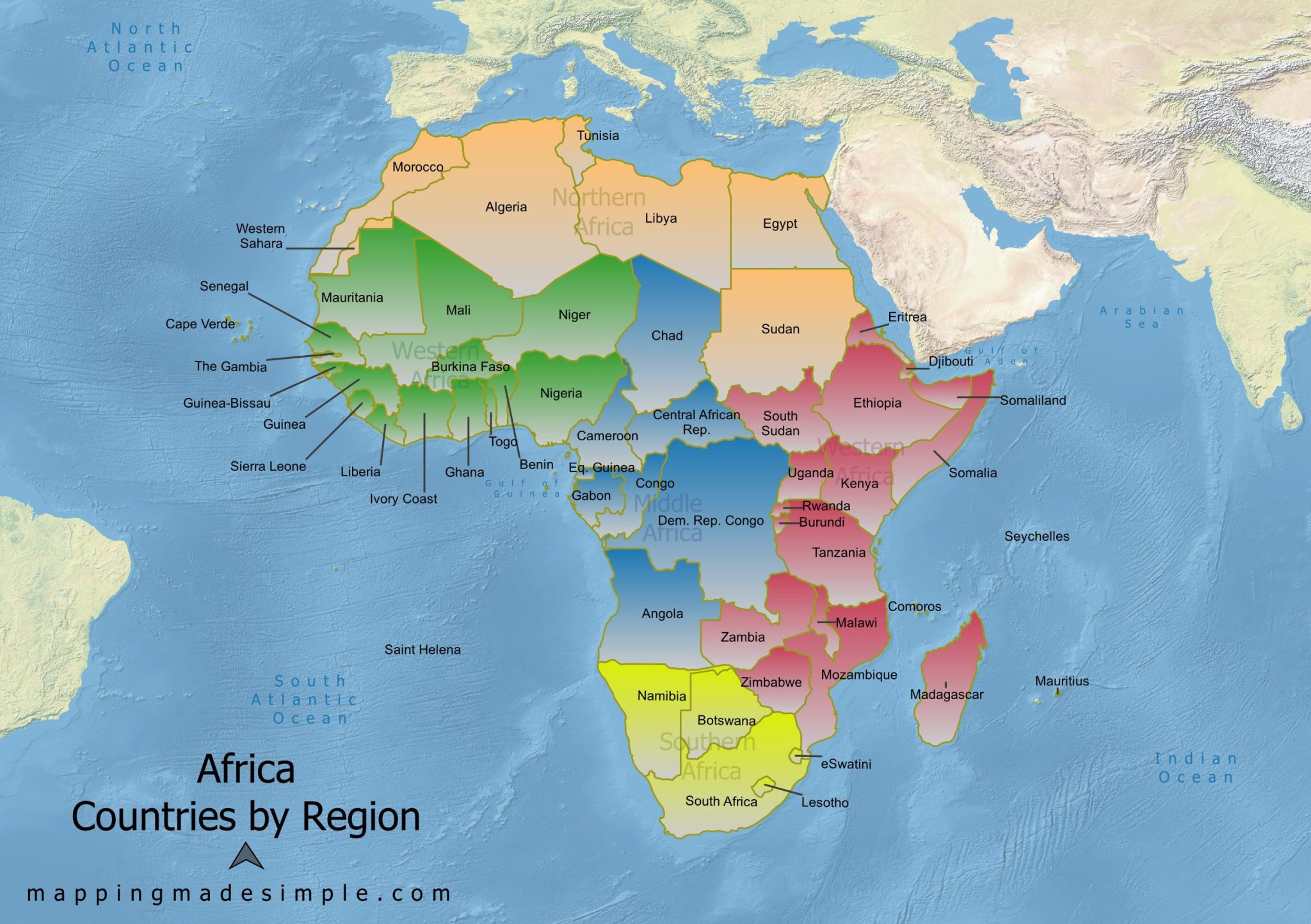 Maps of Africa – Regions and Countries - Mapping Made Simple