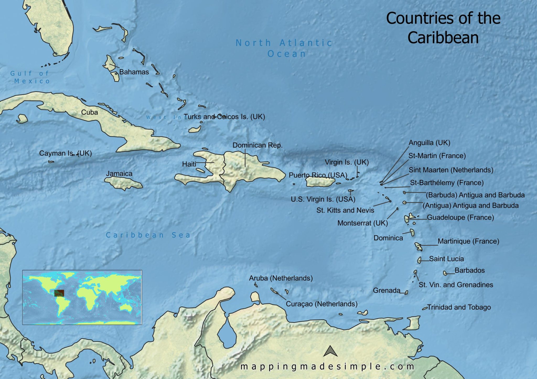 Maps of the Caribbean - Mapping Made Simple
