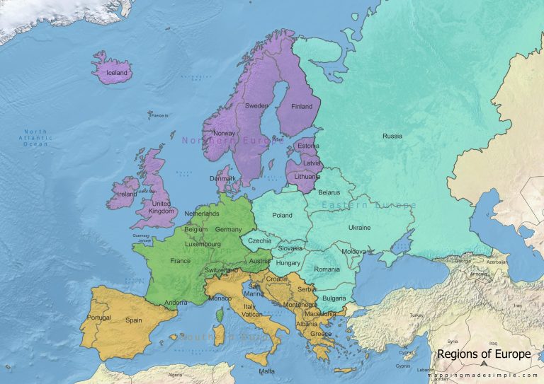 Maps of Regions of Europe - Mapping Made Simple