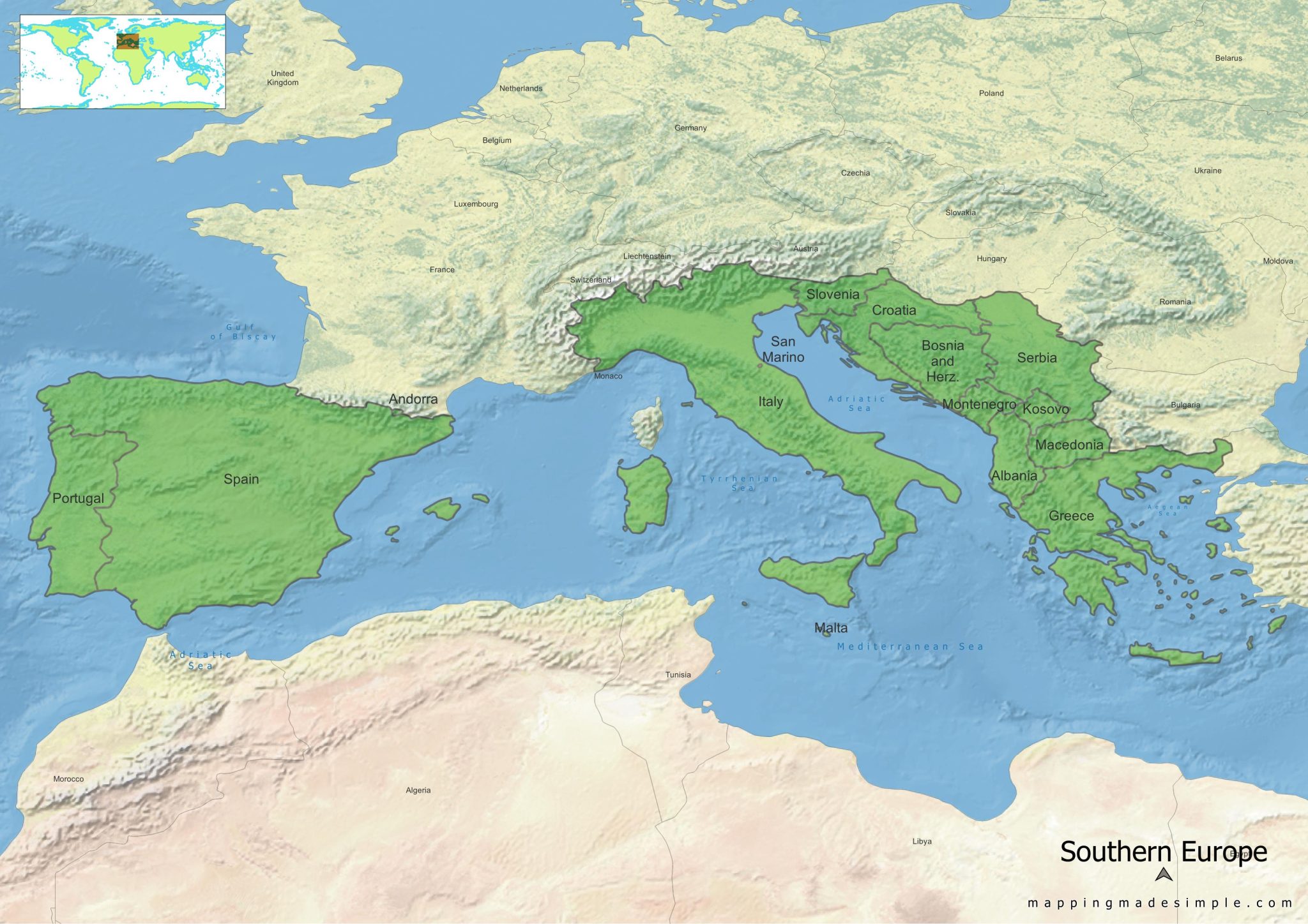 Maps of Regions of Europe - Mapping Made Simple