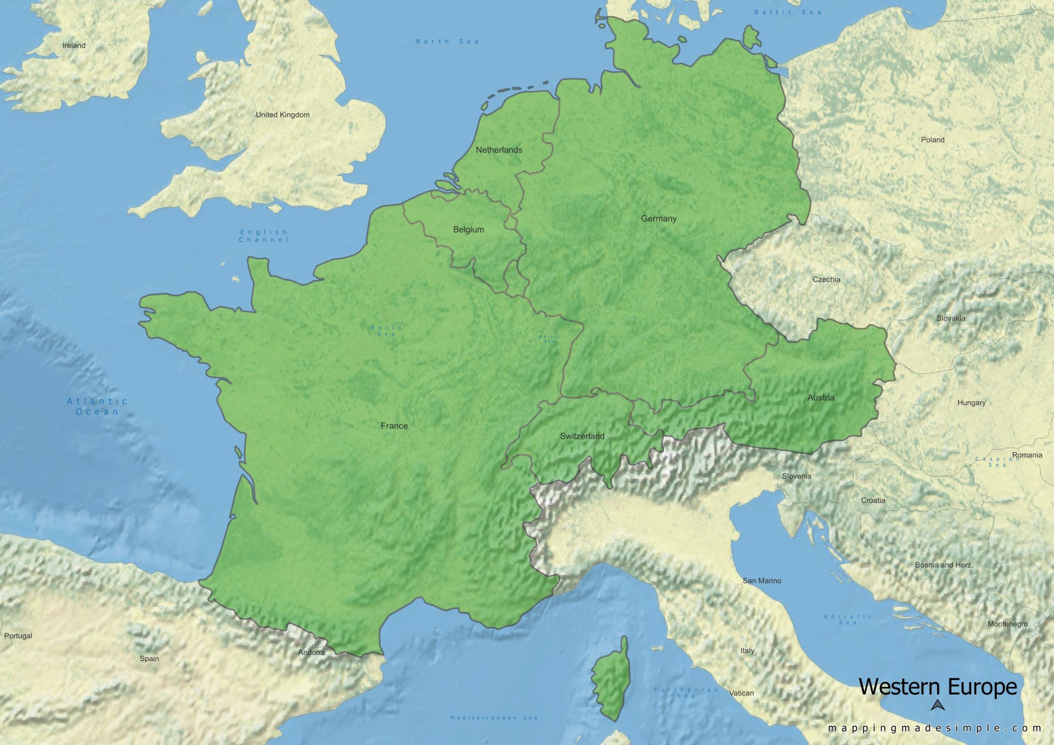 Maps of Regions of Europe - Mapping Made Simple
